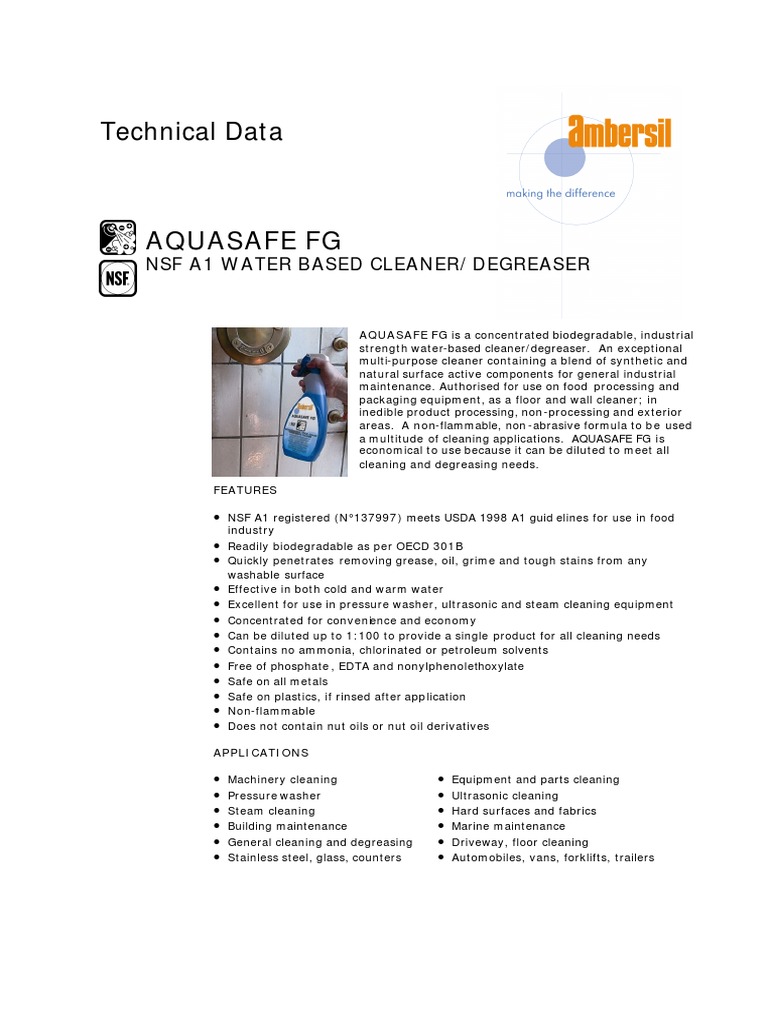 Technical Data: Aquasafe FG | PDF | Washing Machine | Petroleum