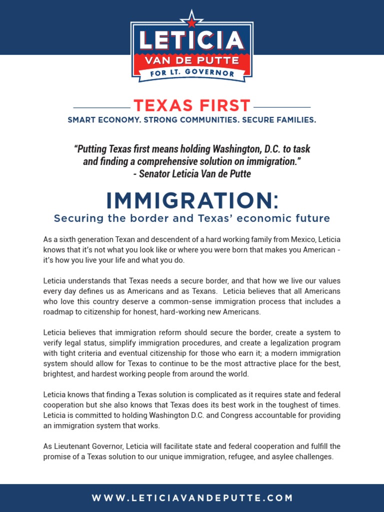 Immigration: Securing The Border and Texas' Economic Future | PDF ...
