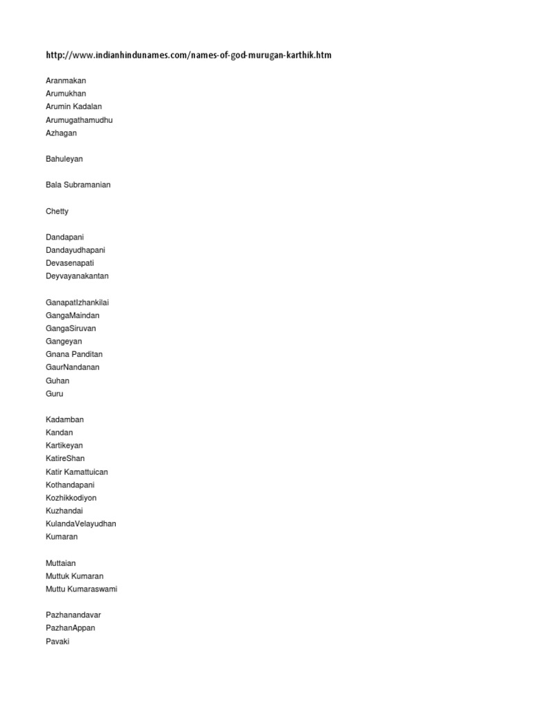 Skanda Names | PDF