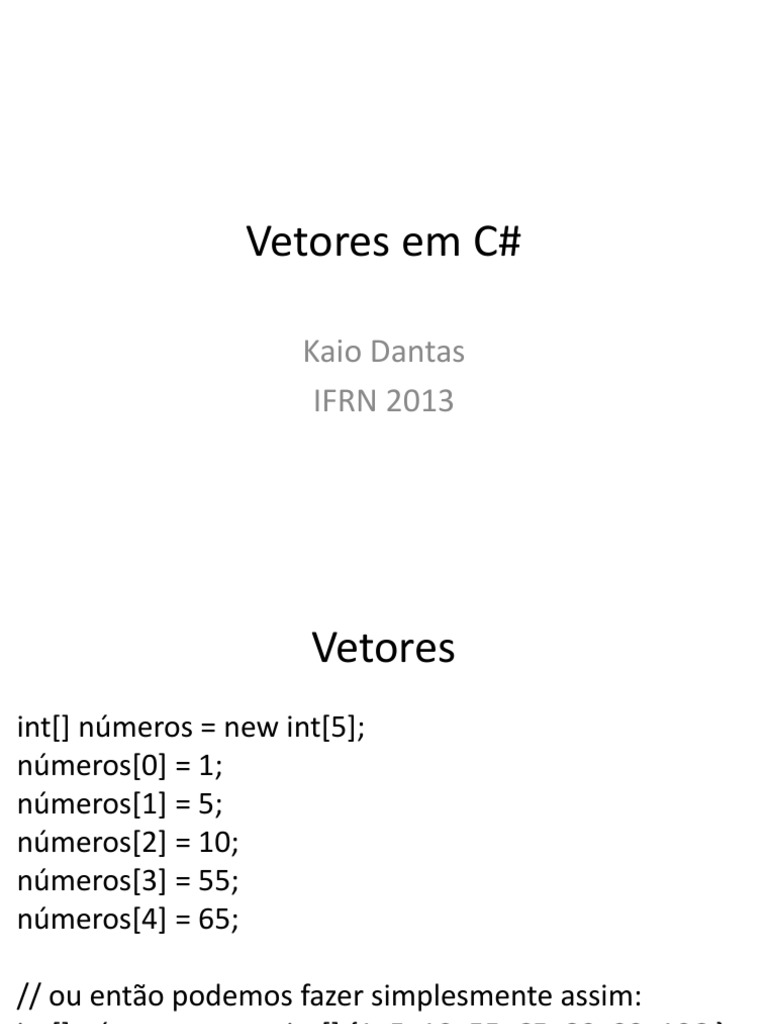 Vetores em C | PDF | Estrutura de dados de matriz | Vetor euclidiano