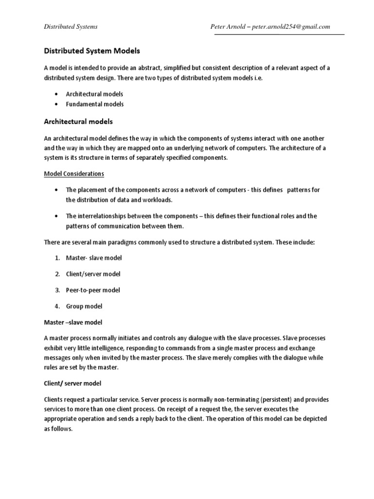 1-2 Distributed System Models | PDF | Distributed Computing | Client–Server Model