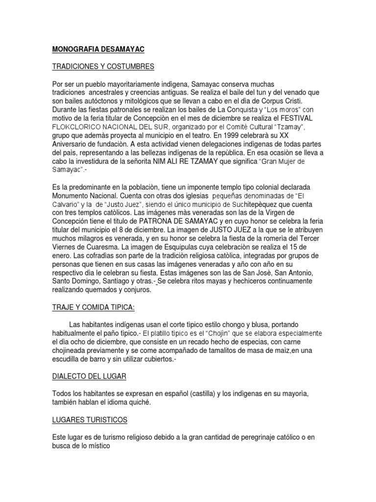Monografia de Samayac | PDF | Naturaleza