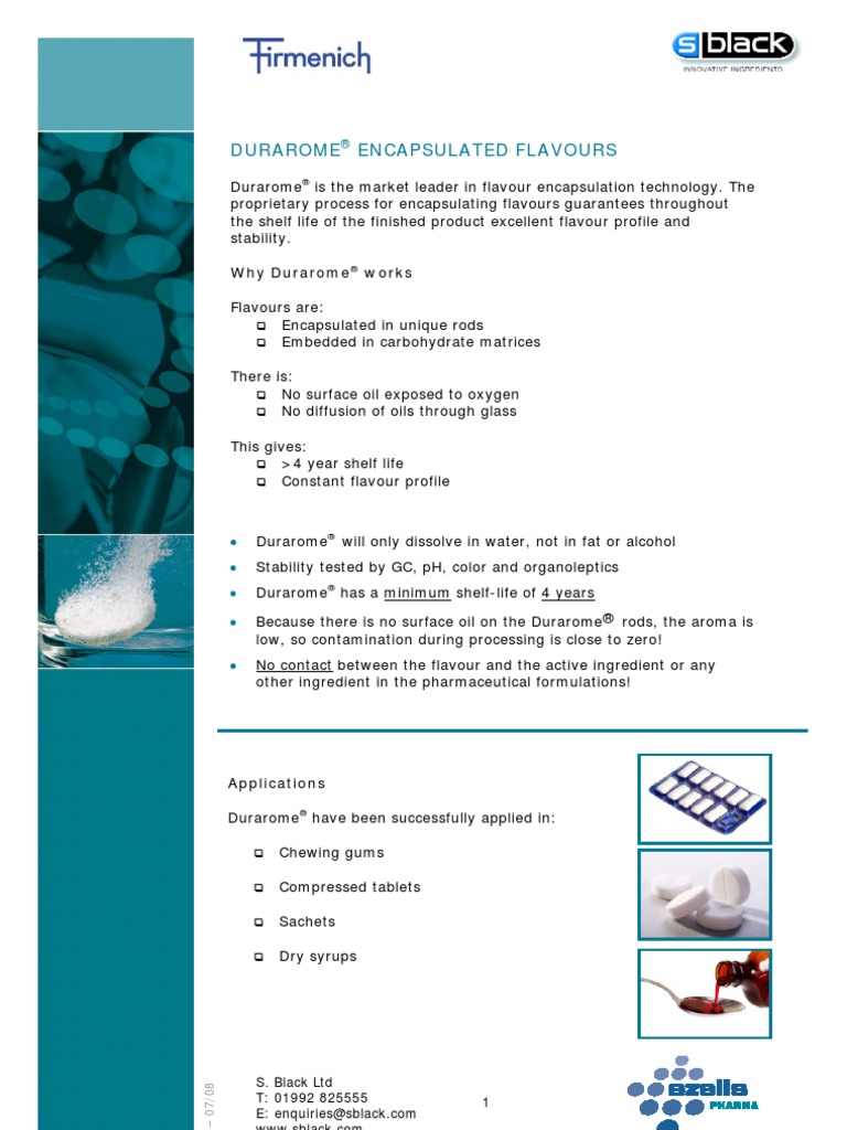 Durarome® Encapsulated Flavours | PDF | Chemistry | Nature