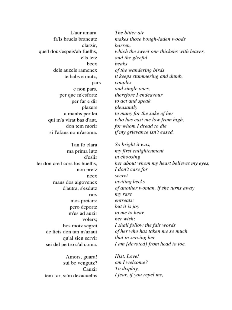 Arnaut Daniel. L'Aura Amara | PDF