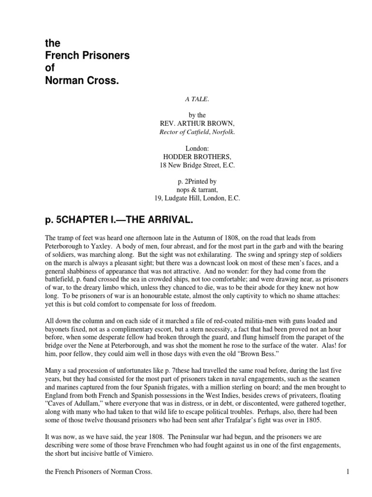 The French Prisoners of Norman CrossA Tale by Brown, Arthur Judson ...