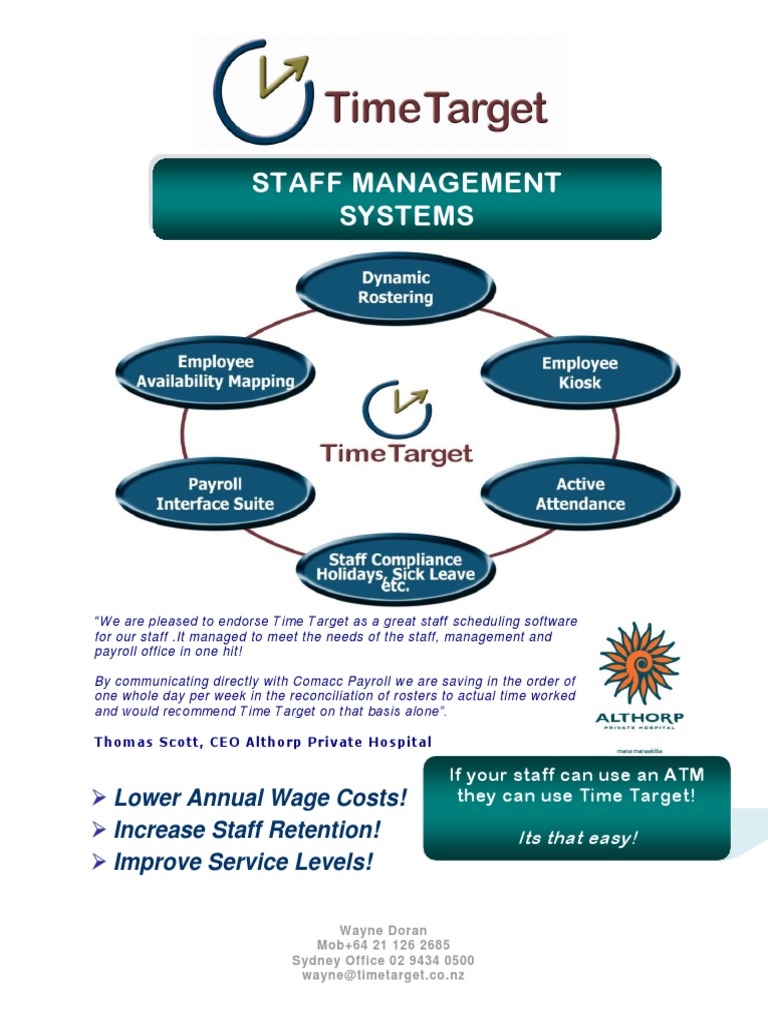 TimeTarget Brochure | PDF | Payroll | Databases