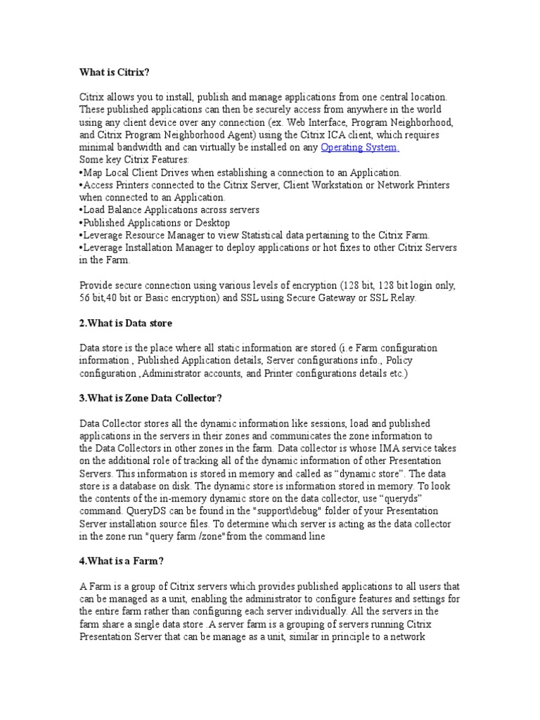 What Is Citrix | PDF | Server (Computing) | Windows Registry