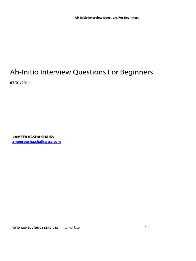 Ab-Initio Interview Questions | PDF | Parameter (Computer Programming) | Databases