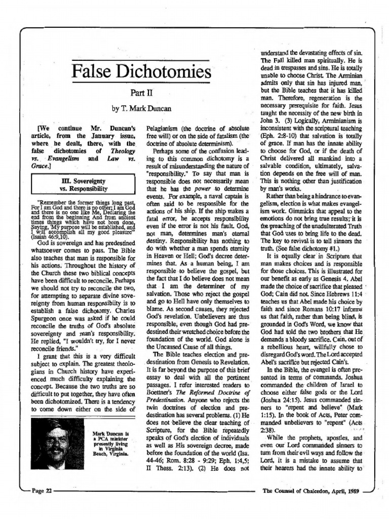 1989 Issue 3 - False Dichotomies, Part 2 - Counsel of Chalcedon | PDF ... 1989 Issue 3 - False Dichotomies, Part 2 - Counsel of Chalcedon | PDF ...