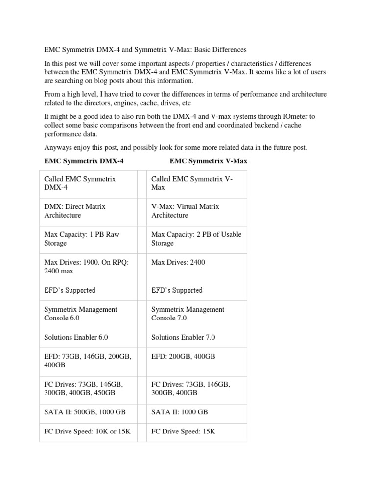 EMC Symmetrix DMX-4 EMC Symmetrix V-Max | PDF | Cpu Cache | Computer Data Storage