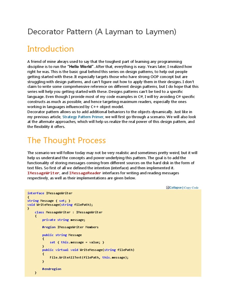 Design Patterns | PDF | Inheritance (Object Oriented Programming) | Class (Computer Programming)