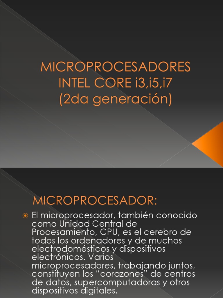 Microprocesadores Intel Core I3, I5, I7 | PDF | Unidad Central de ...