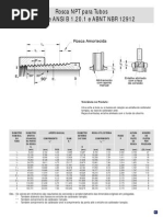 Tabela de Rosca NPT: Dimensões e Especificações | PDF