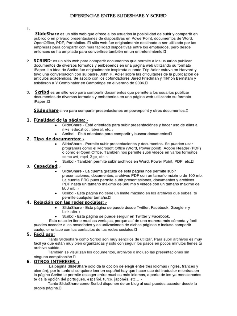 Slideshare y Scribd | PDF | Scribd | Microsoft PowerPoint
