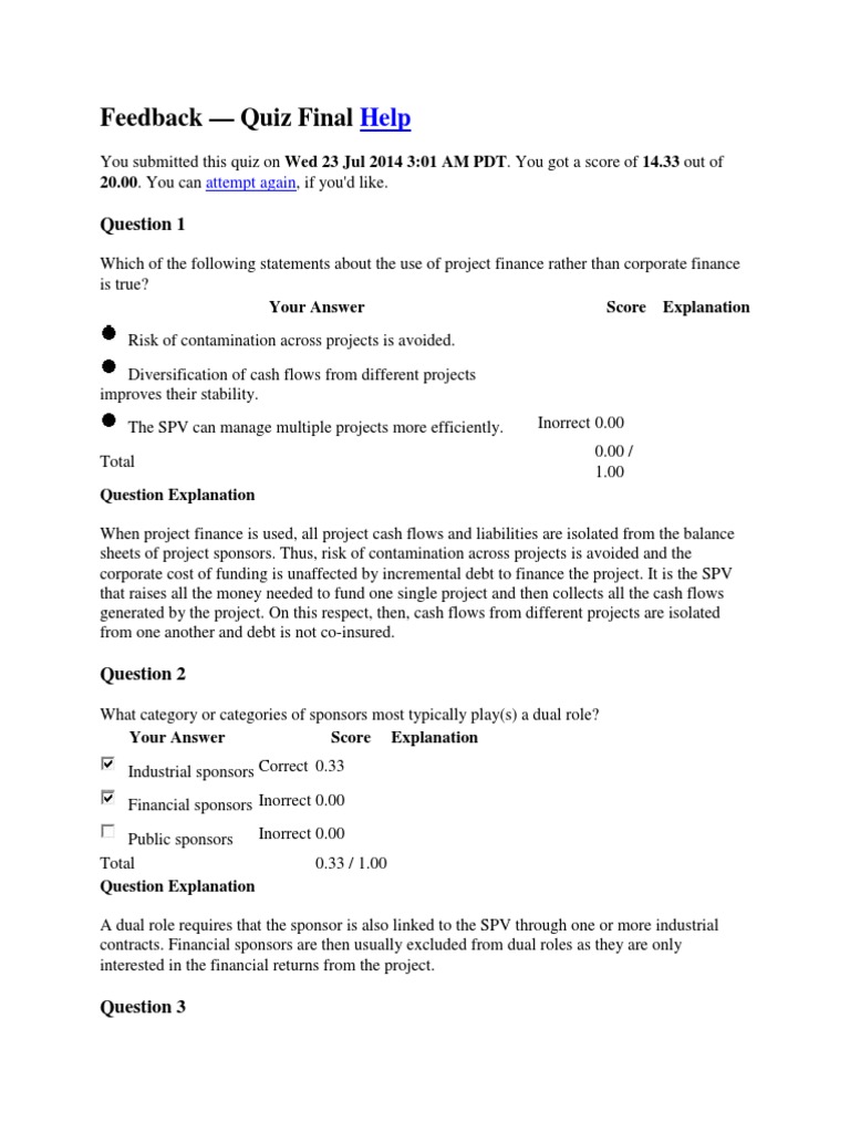 Questions Answer | PDF | Syndicated Loan | Loans