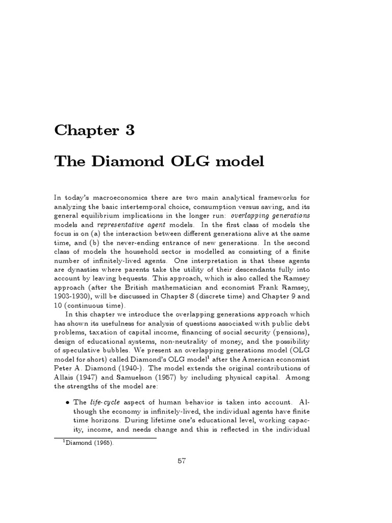 The Diamond OLG Model | PDF | Economic Equilibrium | Labour Economics