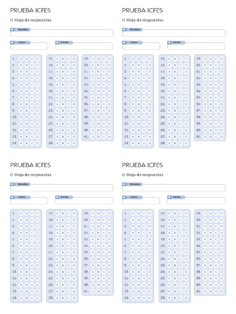 Hoja de Respuestas Prueba ICFES | PDF