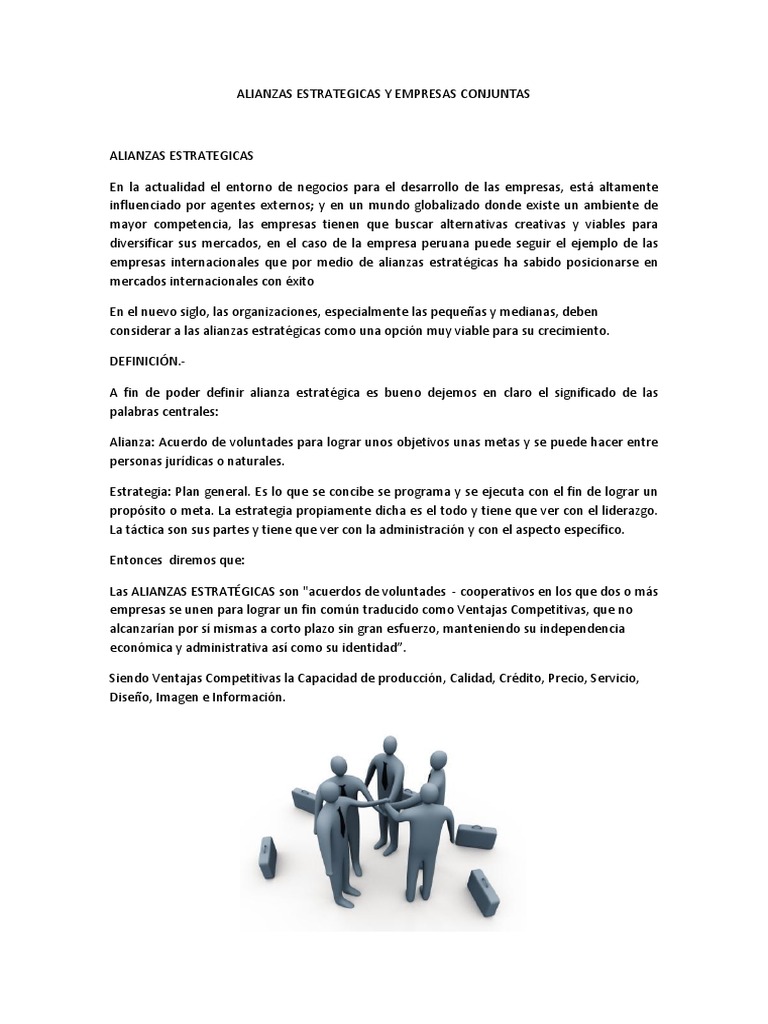Alianzas Estrategicas y Empresas Conjuntas | PDF | Proyecto conjunto | Business