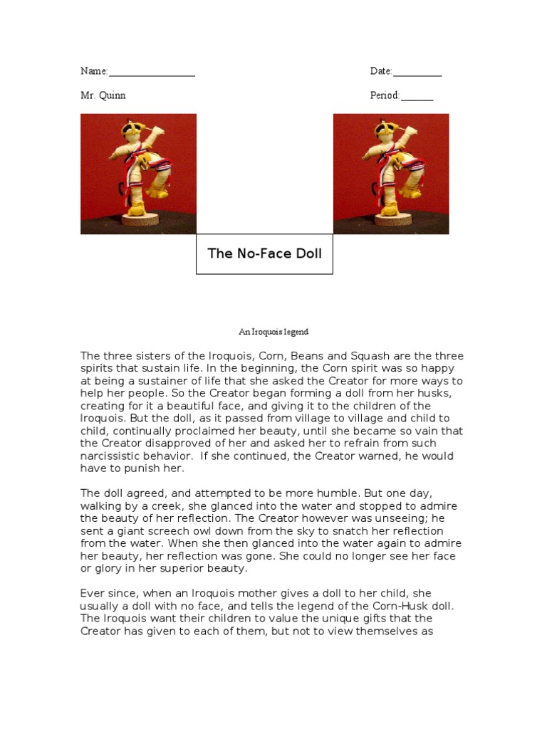 Iroquois Legend of the No-Face Doll | PDF