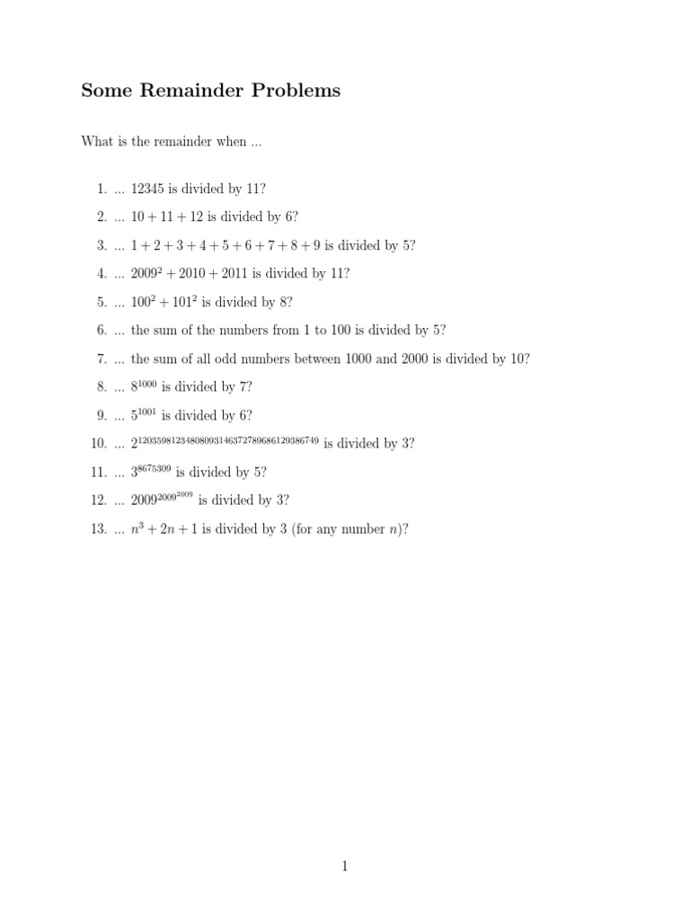 Modular Arithmetic PDF Arithmetic Prime Number