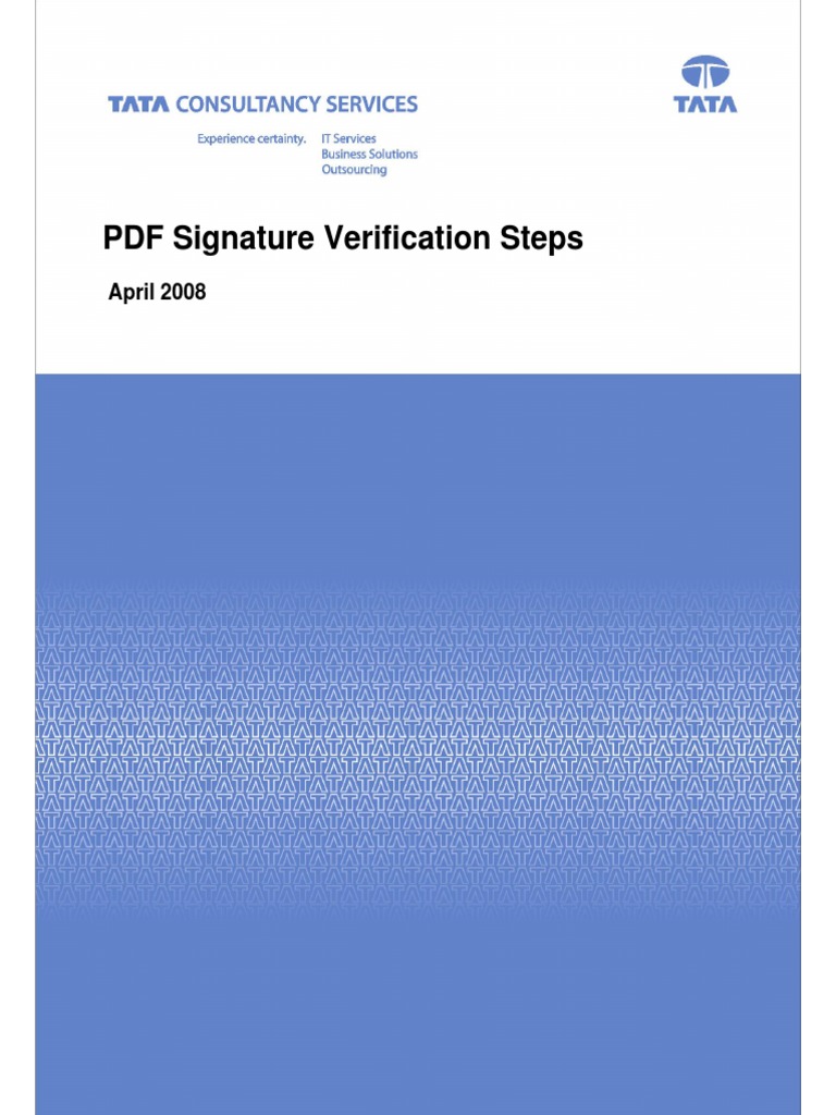 Pdf Signature Verification Pdf Public Key Certificate Portable Document Format
