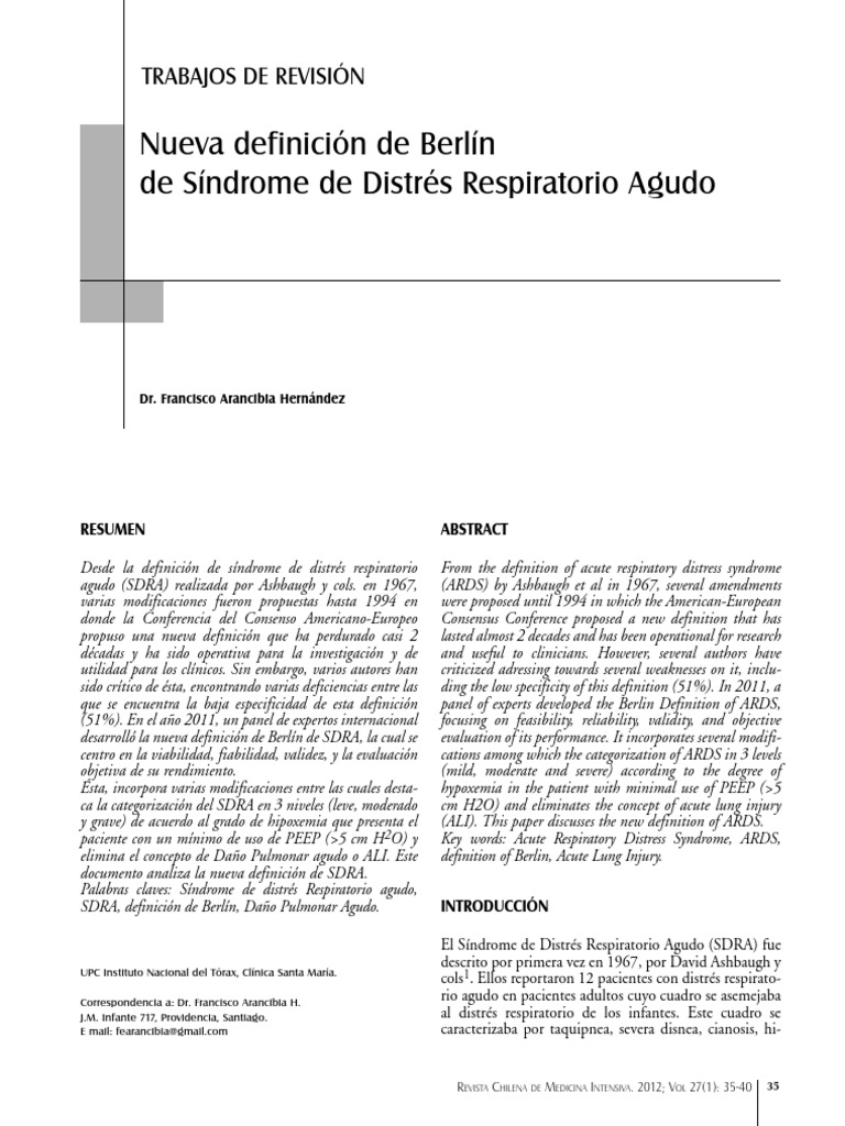 Berlin Sdra PDF | PDF | Inflamación | Edema