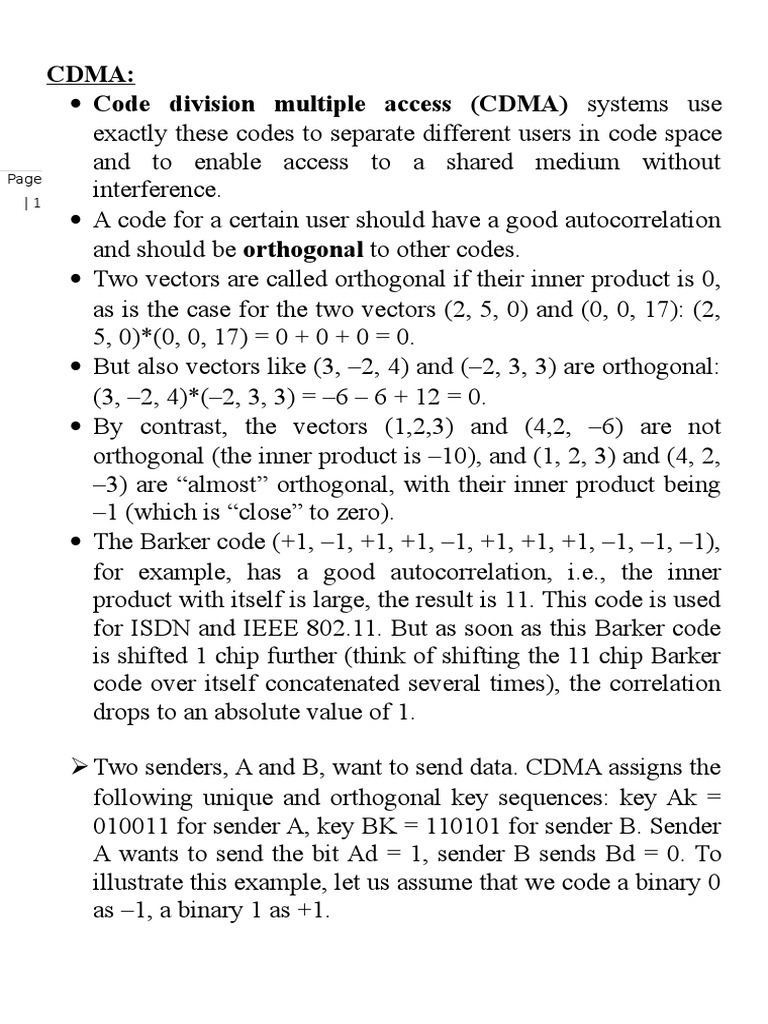 Cdma Code Division Multiple Access Cdma Systems Use Pdf Code