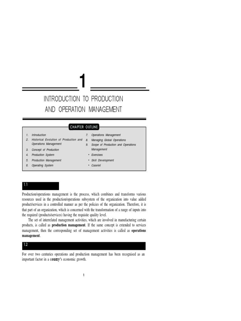 Production and Operations Management Guide | PDF | Operations ...