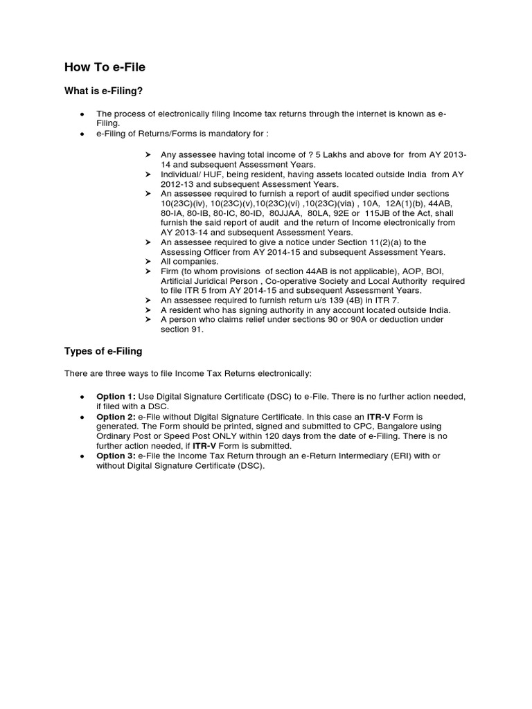 How Toe File | Download Free PDF | Income Tax In India | Taxation