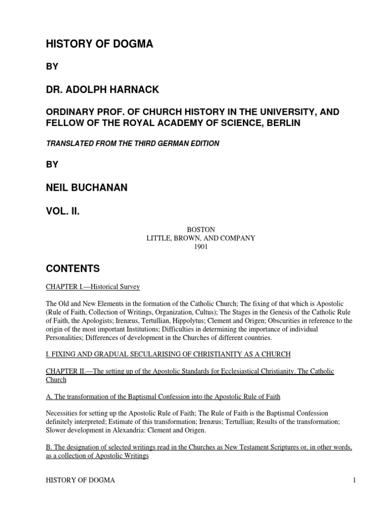 History of Dogma, Volume 2 (Of 7) by Harnack, Adolph, 1851-1930 | PDF ...