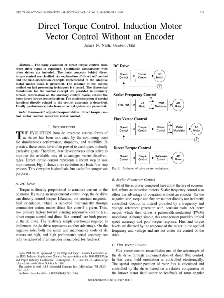 Direct Torque Control of Induction Motors | PDF | Control Theory ...