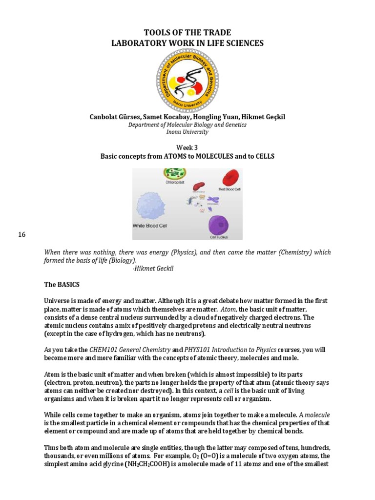 Tools of The Trade Laboratory Work in Life Sciences: Canbolat Gürses ...