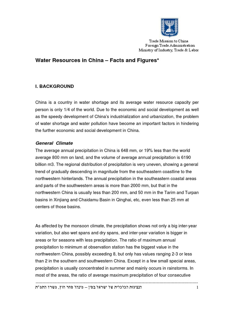 Water Resources Overview in China | PDF | Water Resources | Water Use