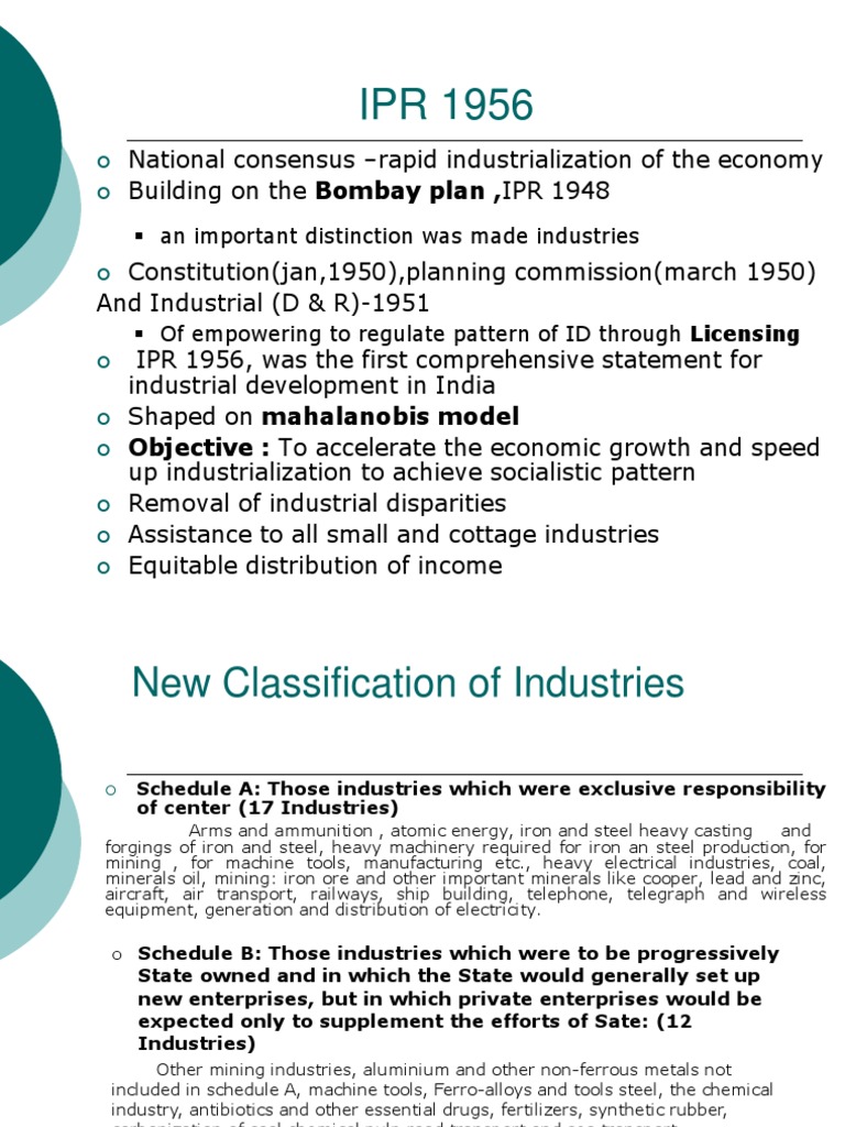 The First Comprehensive Statement for Industrial Development in India ...