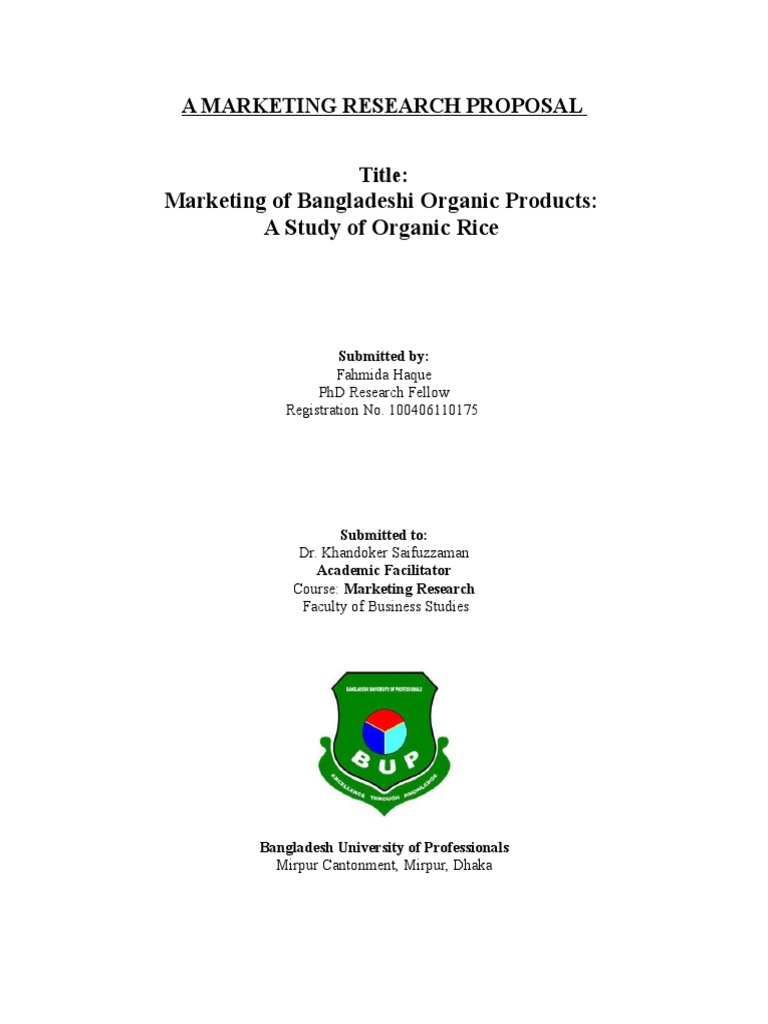 Marketing Research Proposal | PDF | Manure | Agriculture
