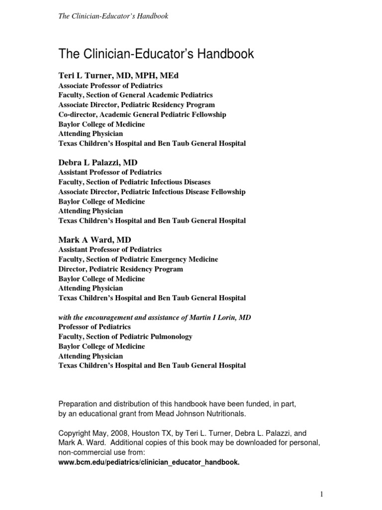 Clinical Educators Handbook | PDF | Competence (Human Resources) | Teachers