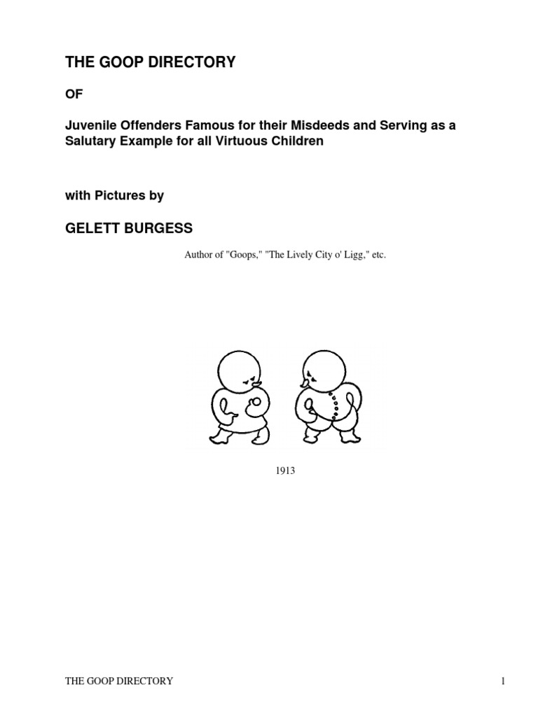 The Goop Directory by Burgess, Gelett, 1866-1951 | PDF | Project ...