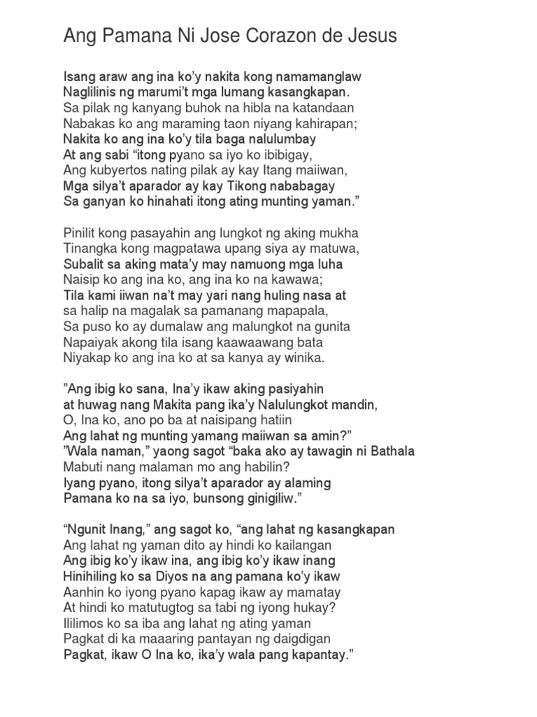 Ang Pamana Ni Jose Corazon de Jesus | PDF
