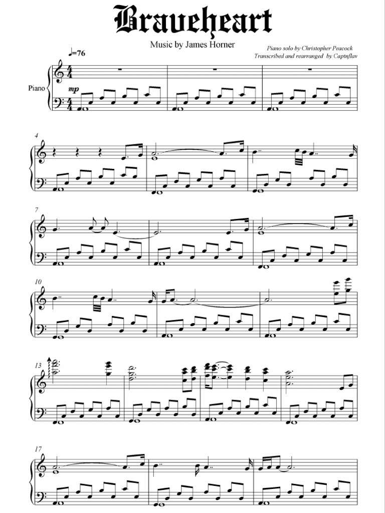 Braveheart Piano Solo | PDF