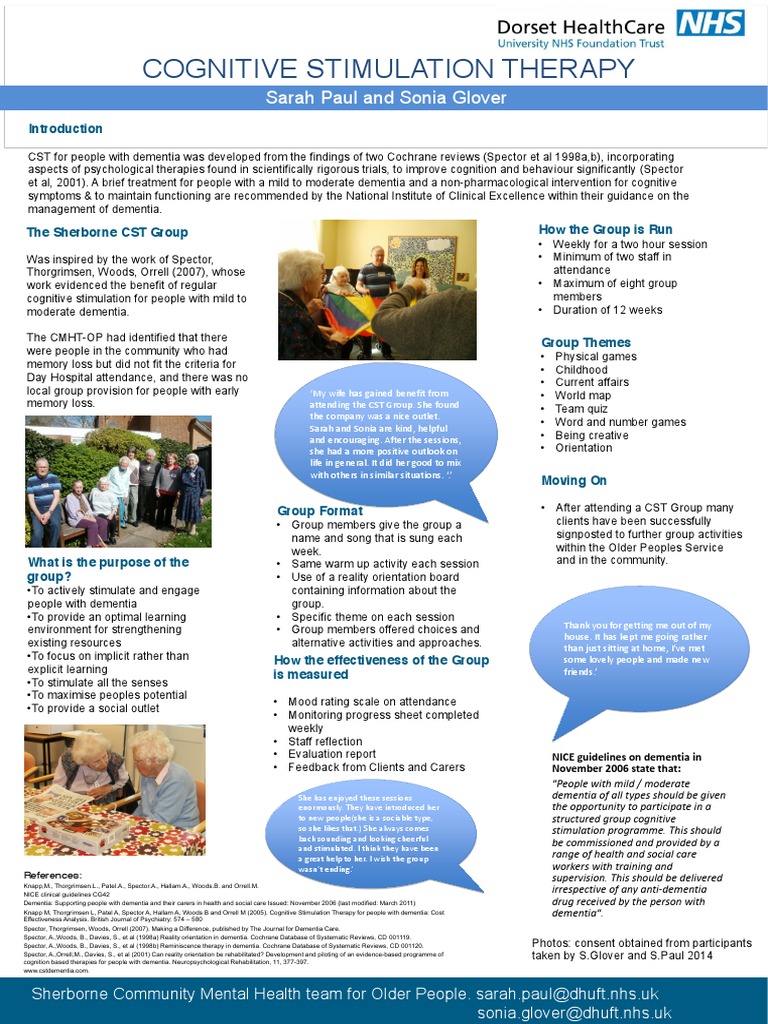 Cognitive Stimulation Therapy | PDF | Dementia | Psychotherapy