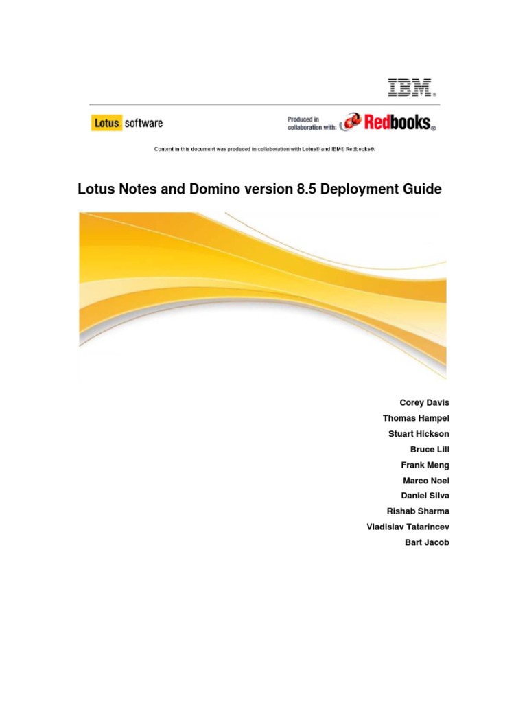 Lotus Notes and Domino v8.5 Deployment Guide | PDF | Ibm Notes ...