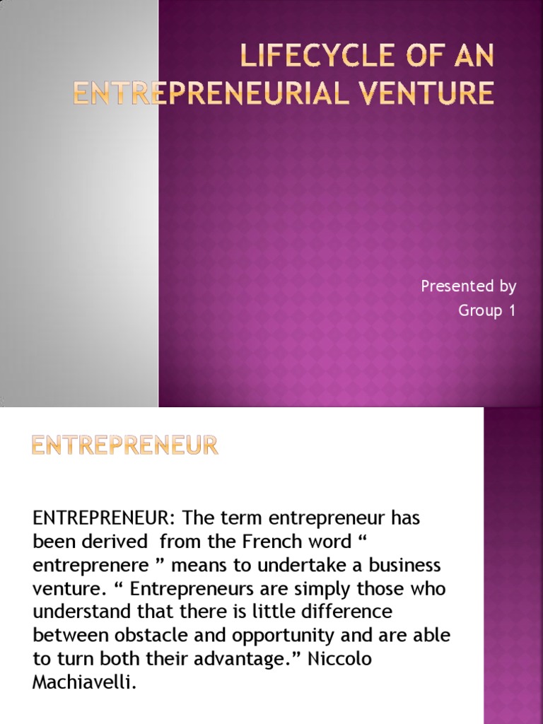 Understanding Entrepreneurial Life Cycles | PDF | Venture Capital ...