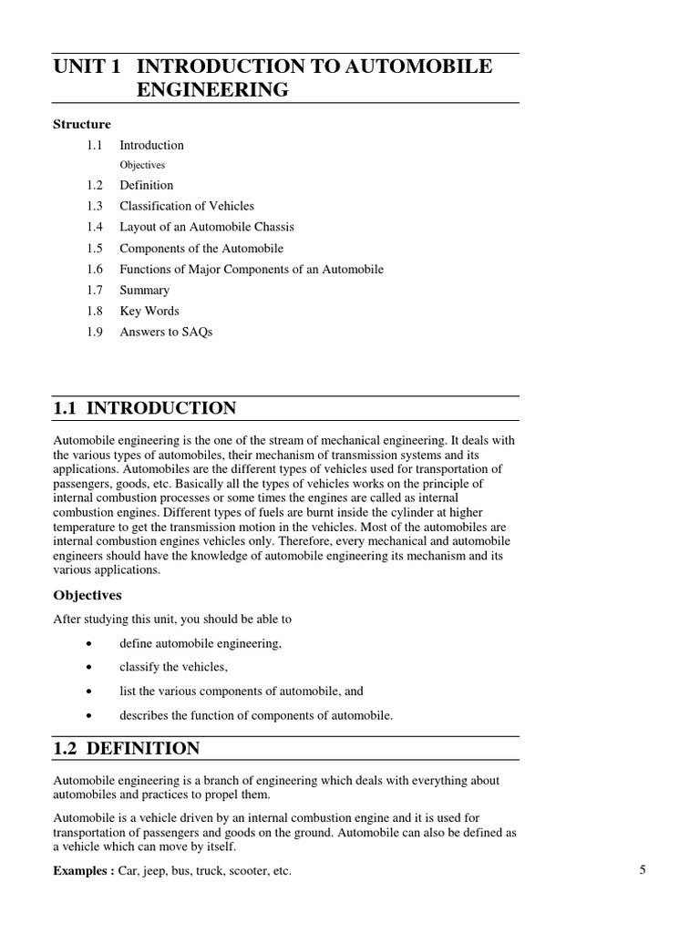 Automobile Theory and Explanation | PDF | Ignition System | Internal ...