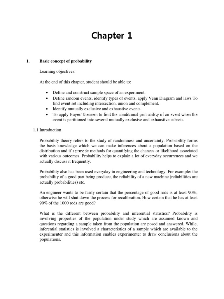 Chapter 1 Notess | PDF | Probability Theory | Statistical Inference