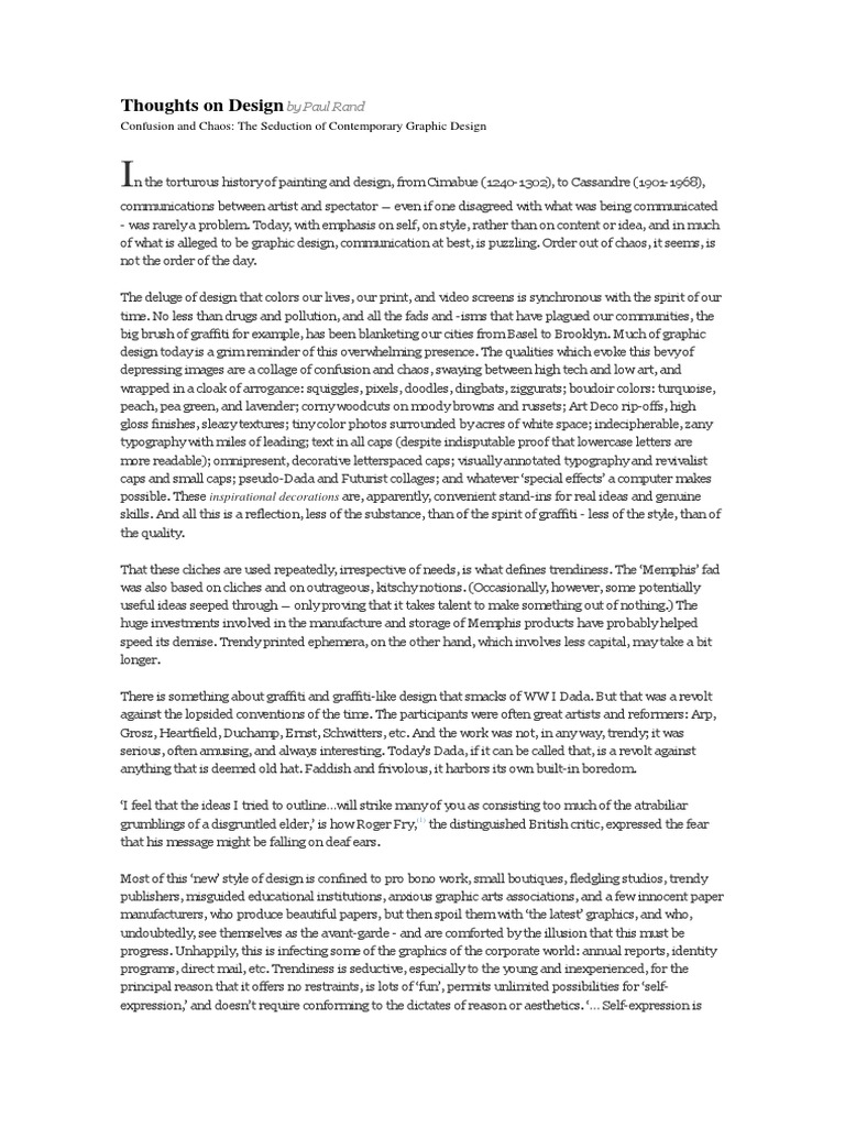 Paul Rand Thoughts On Design | PDF | Paintings | Arts (General)