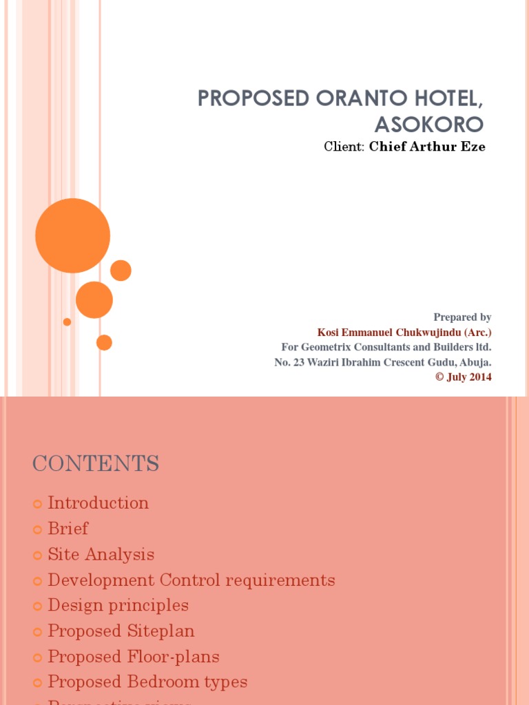 Proposed ORANTO Hotel by Geometrix Consultants | PDF | Hotel | Architect