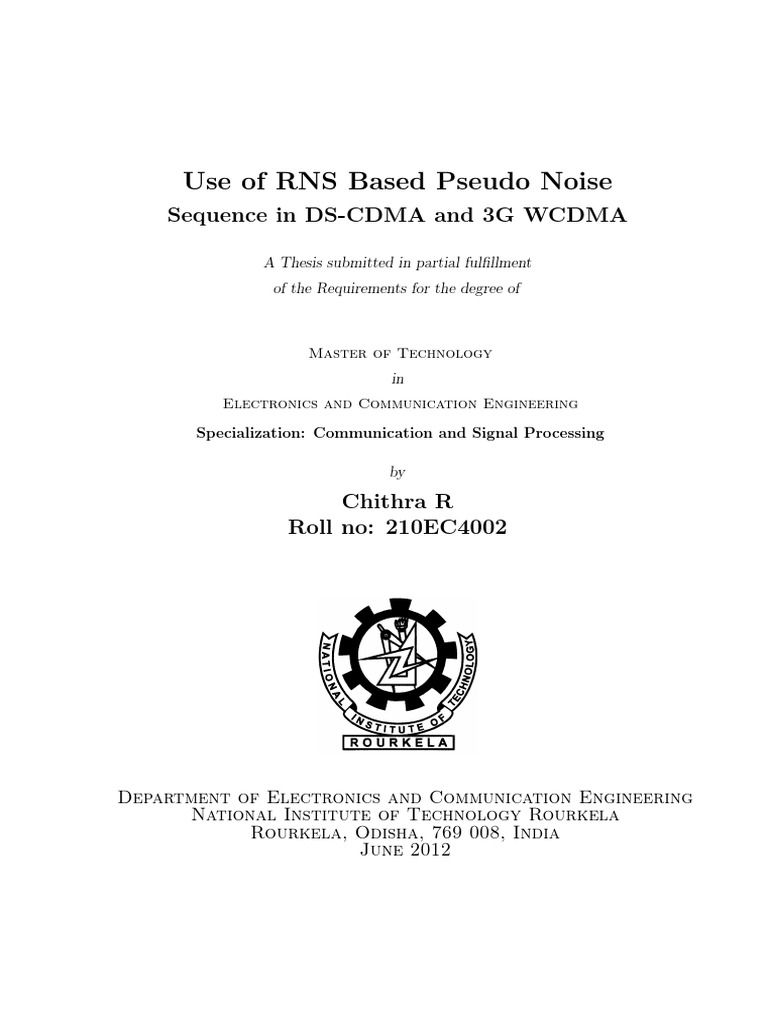 Use of RNS Based Pseudo Noise: Sequence in DS-CDMA and 3G WCDMA | PDF | Code Division Multiple ...