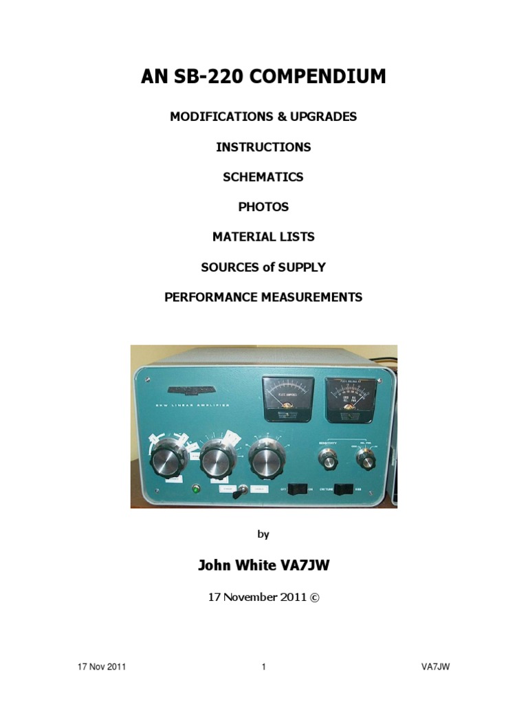 SB-220 HeathKit Linear Amp Mods | PDF | Amplifier | Vacuum Tube