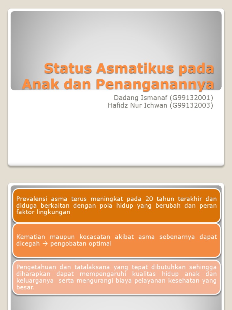 Tatalaksana Status Asmatikus pada Anak | PDF