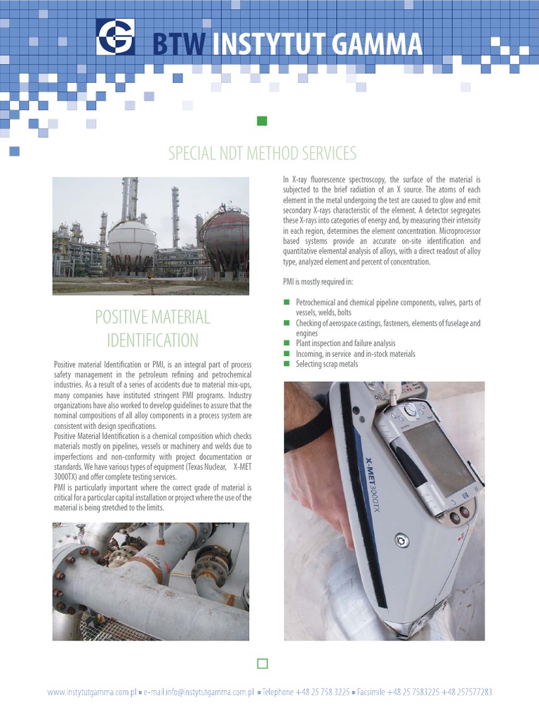 Positive Material Identification Services | PDF | Science & Mathematics ...